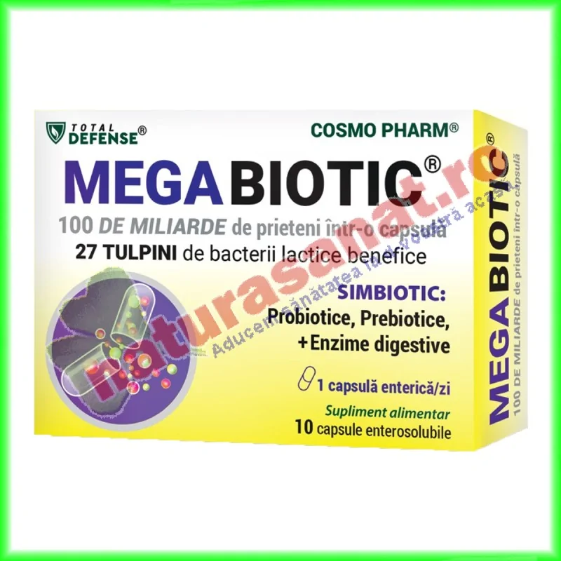MegaBiotic 100 miliarde UFC 10 capsule - Cosmo Pharm - www.naturasanat.ro