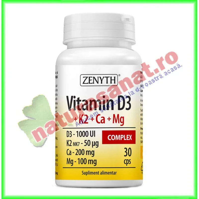 Vitamin D3 + K2 + Ca + Mg Complex 30 capsule - Zenyth Pharmaceuticals ...