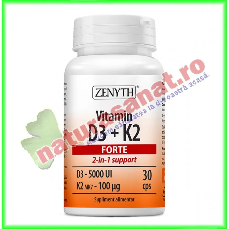 Vitamin D3 + K2 Forte 30 capsule - Zenyth Pharmaceuticals - www ...