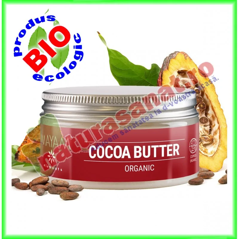 Unt de Cacao Bio, Ecocert / Cosmos 100 ml - Mayam - www.naturasanat.ro
