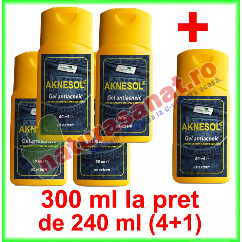 Aknesol Gel PROMOTIE 300 ml la pret de 240 ml (4+1) - Transvital ...